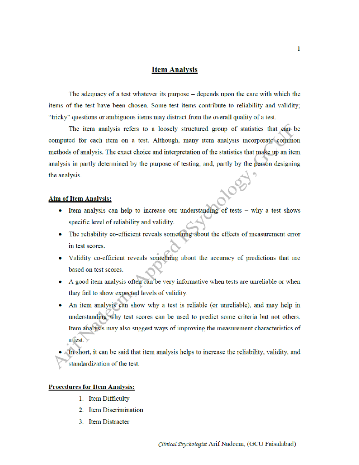 5. Item Analysis - research methodology - Studocu
