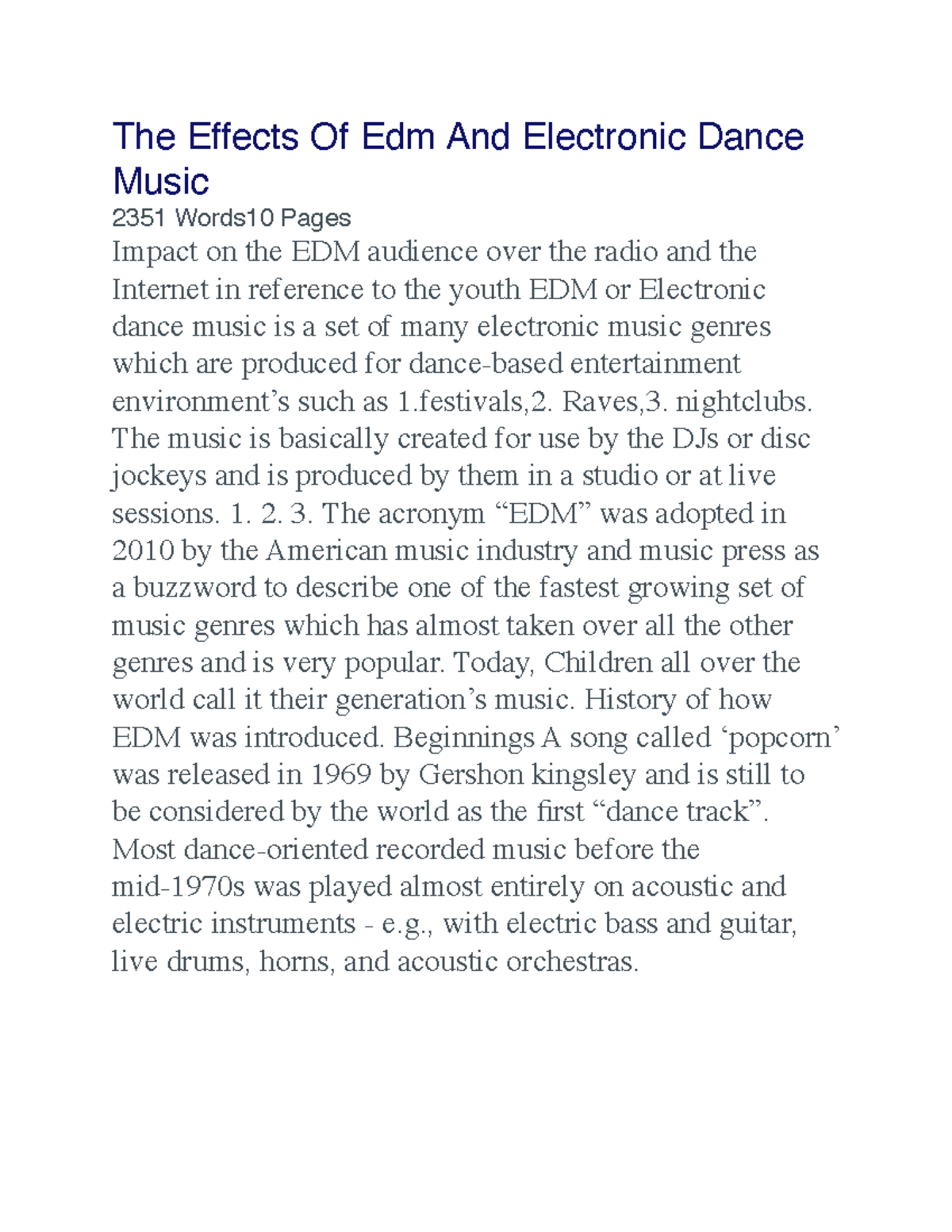 Effects of edm - The Effects Of Edm And Electronic Dance Music 2351 ...