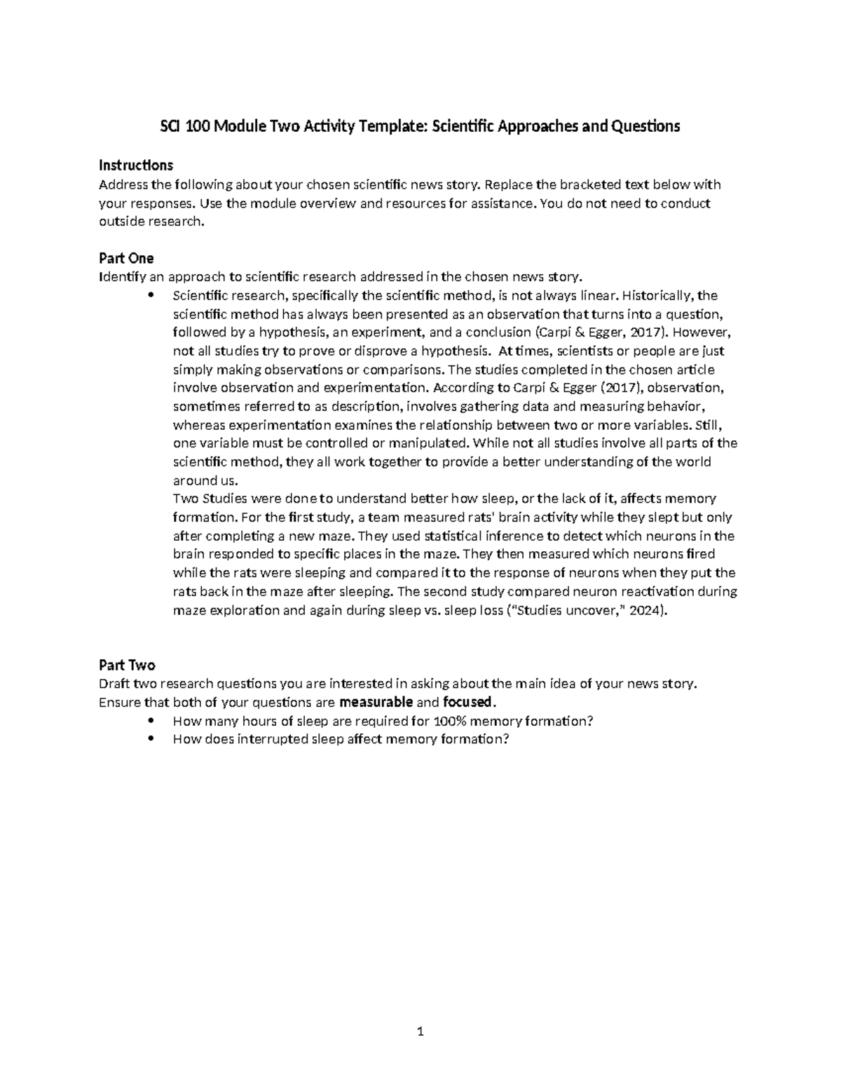 2-2 Activity - Scientific Approaches - review - SCI 100 Module Two ...