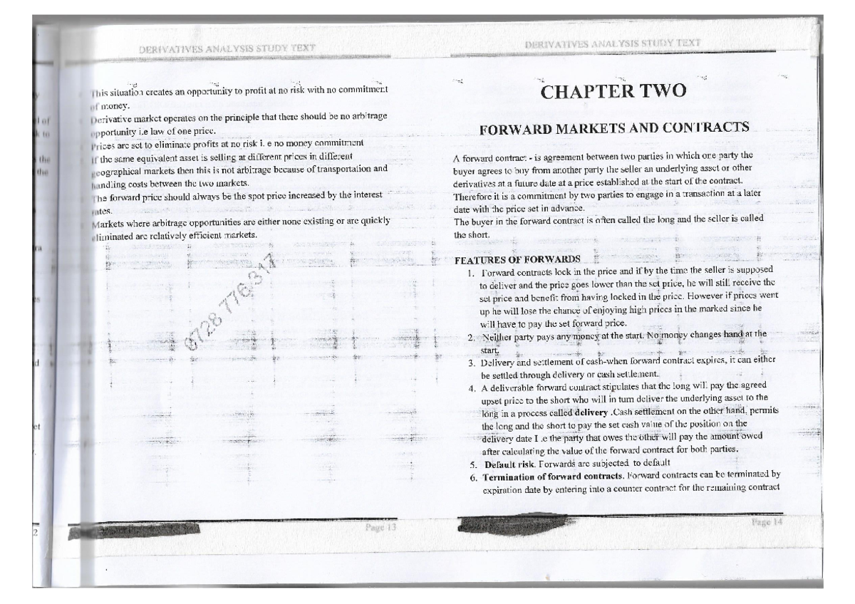 Forward markets - Class notes - Banking and finance - Studocu