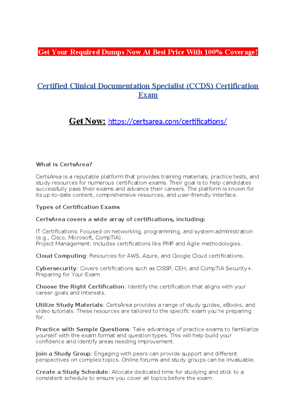 Certified Clinical Documentation Specialist (CCDS) Certification Exam ...