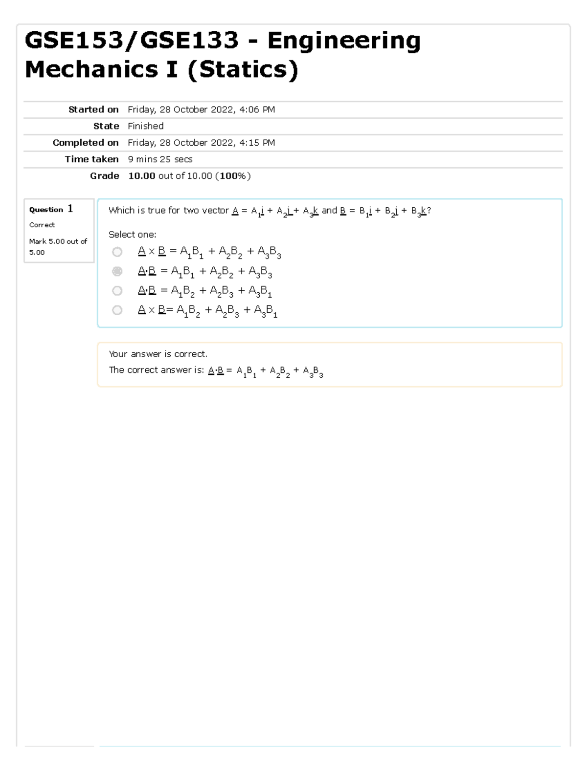 Mechanics - online quiz on vectors and forces in 2D - fall 2022 ...