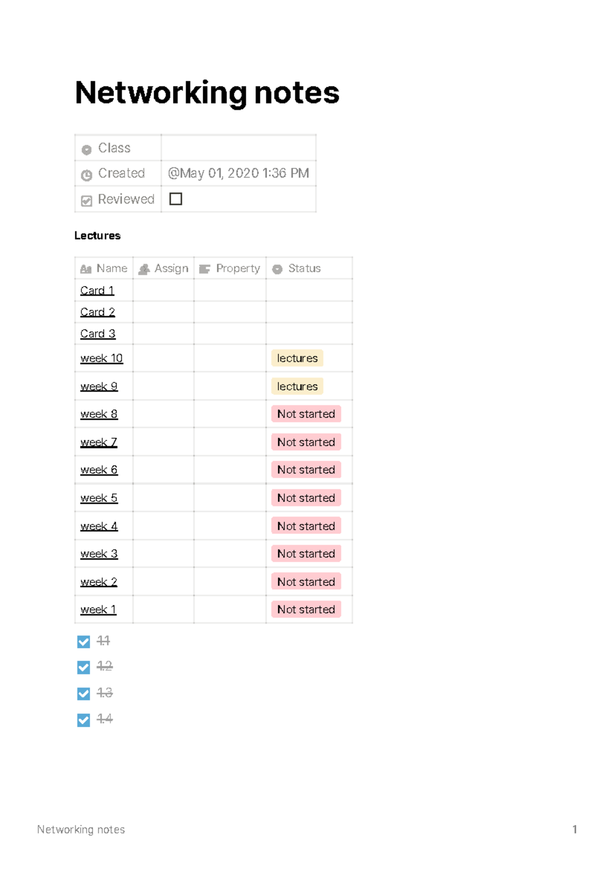 Networking notes - Networking notes Class Created Reviewed Lectures ...