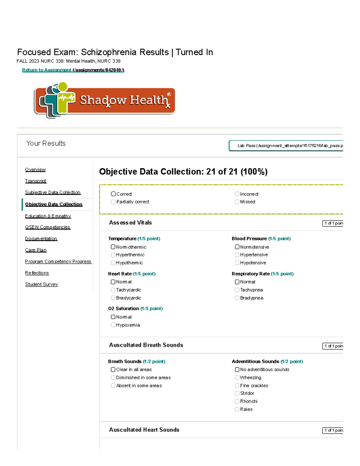 Shadow Health® │ Digital Clinical Experiences™ from Elsevier objective ...
