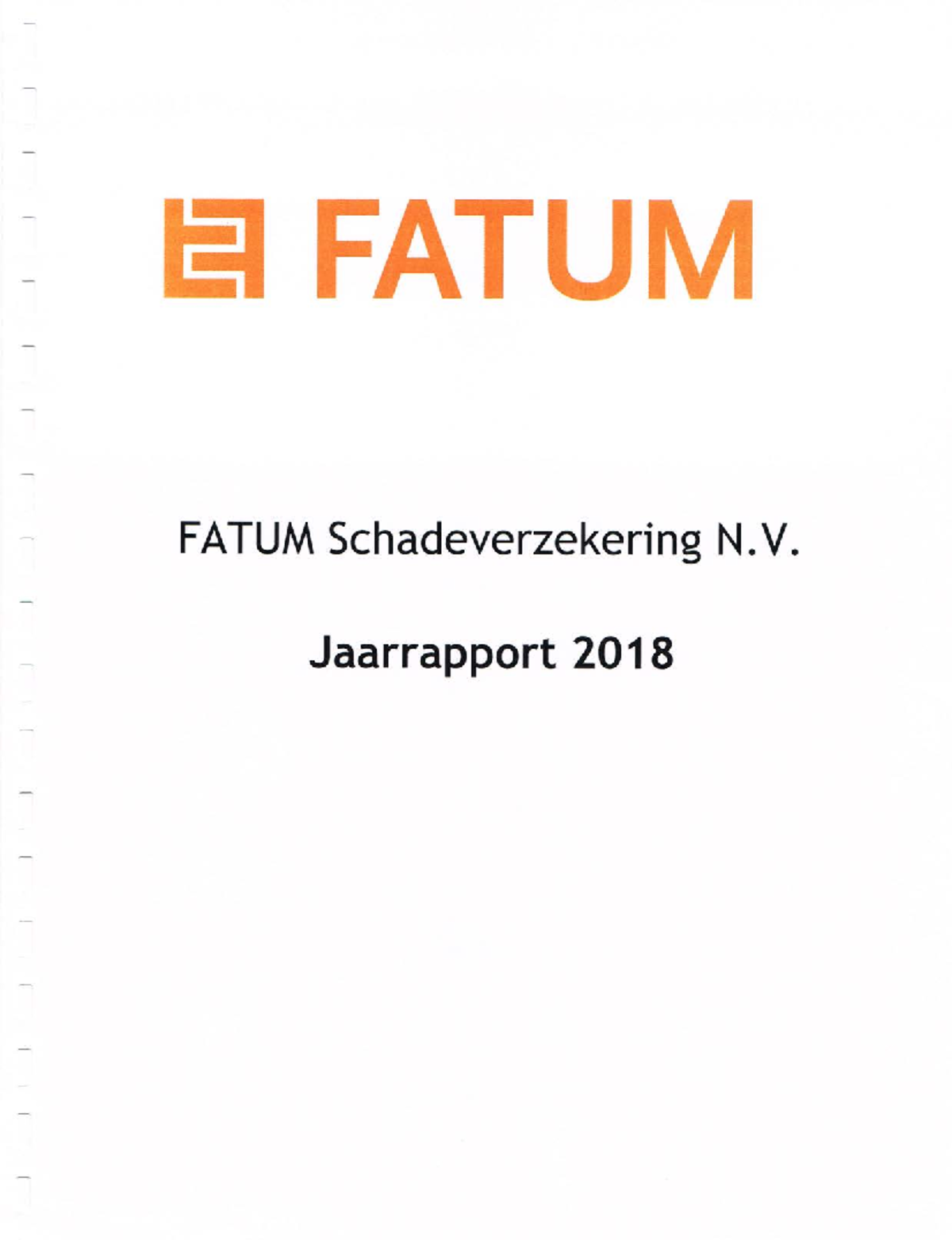Jaarverslag Fatum Schadeverzekering NV 2018 - Financial Accounting ...