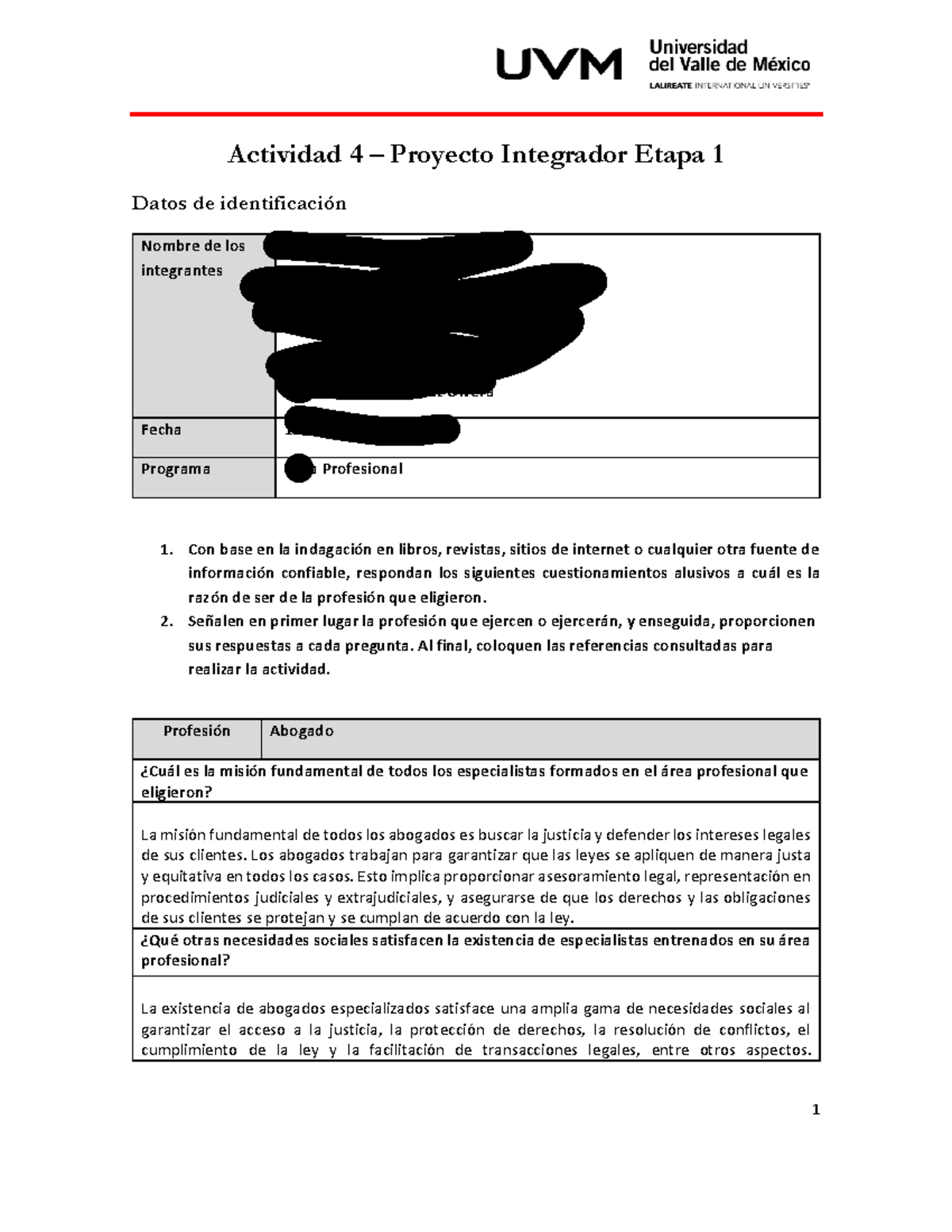 Act4 OARO - guia estudio - 1 Actividad 4 – Proyecto Integrador Etapa 1 ...