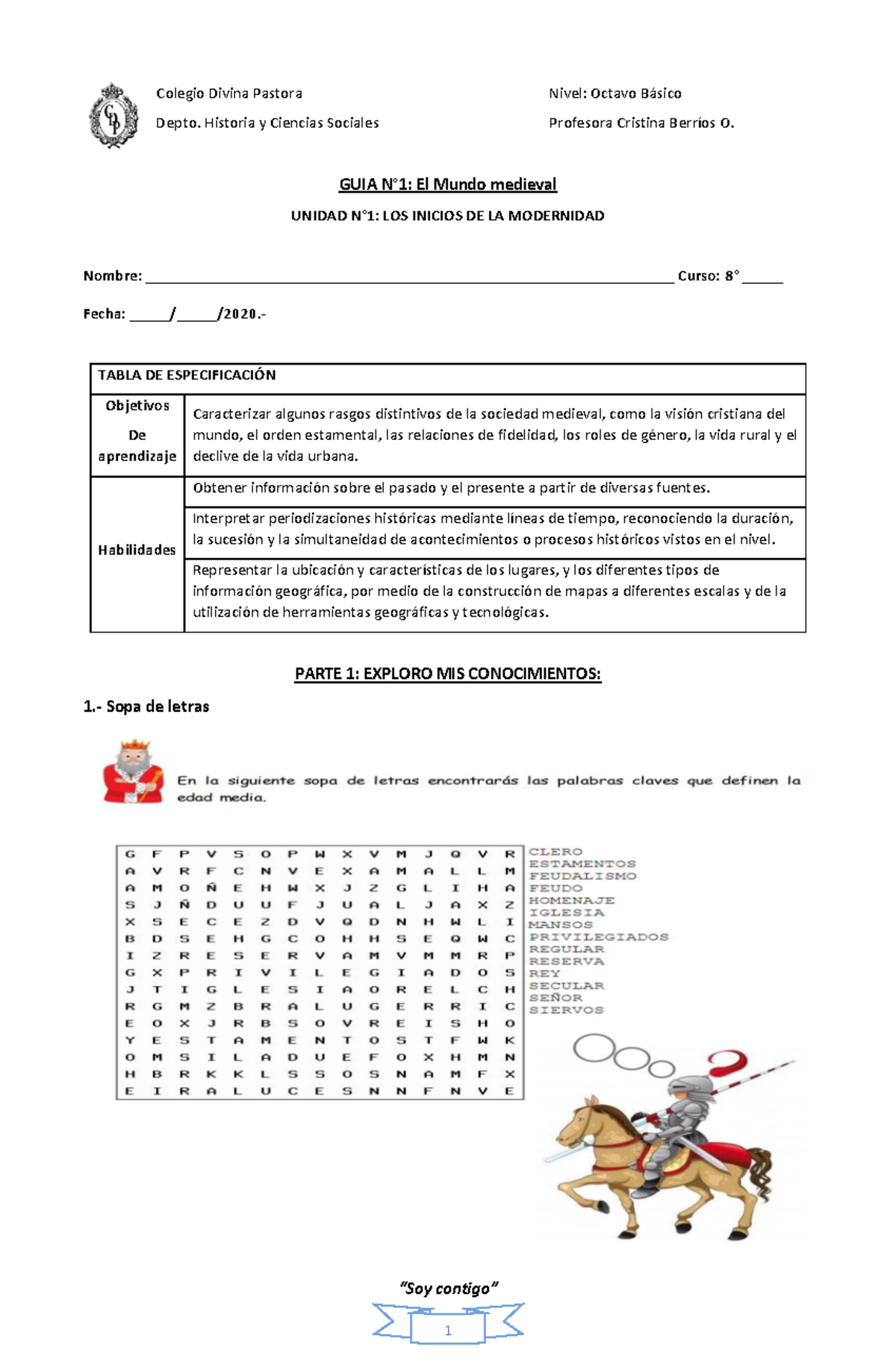 Clase 1 Guia 1 octavo U1 2020