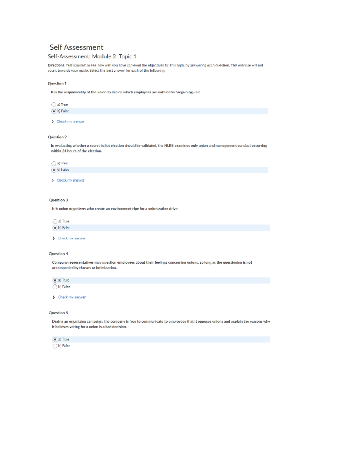 Self-Assessment Module 2 Topic 1 - HRMT201 - Studocu