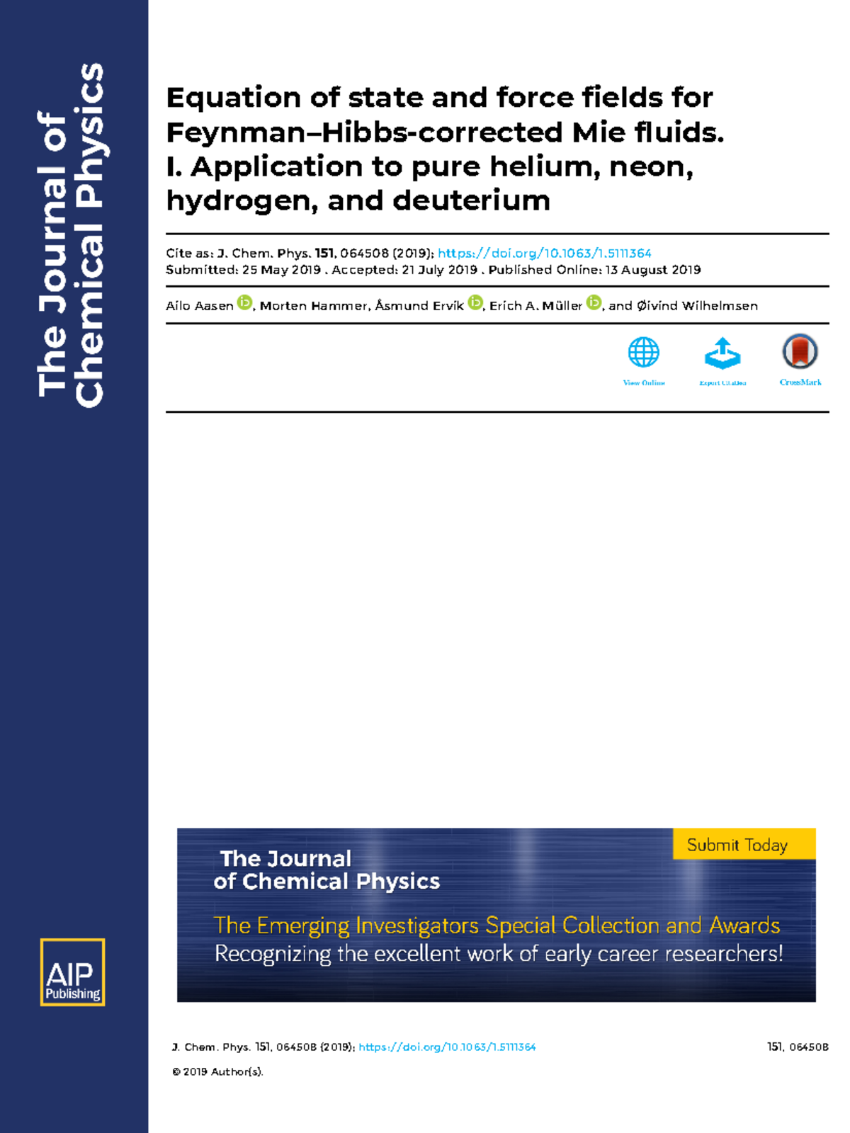 FH1 - ddd - J. Chem. Phys. 151 , 064508 (2019); doi/10.1063/1.5111364 ...