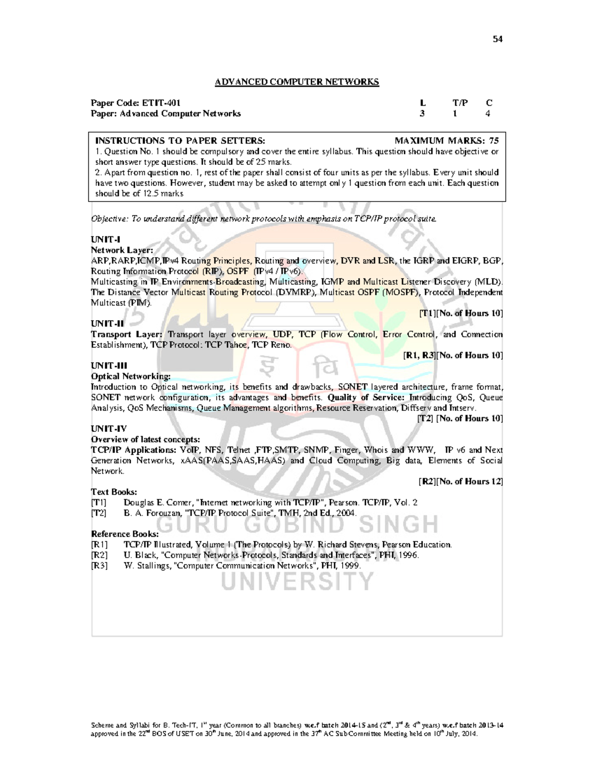 Syllabus - Sem 7 - Scheme and Syllabi for B. Tech-IT, 1st year (Common ...