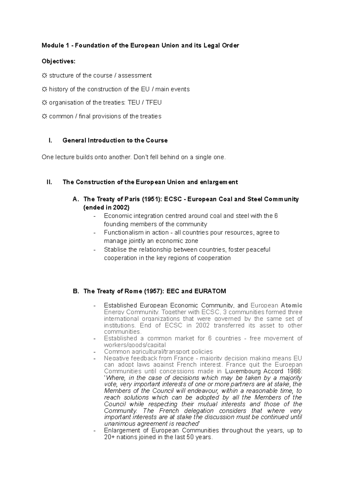 Introduction of European Union - Module 1 Foundation of the European ...