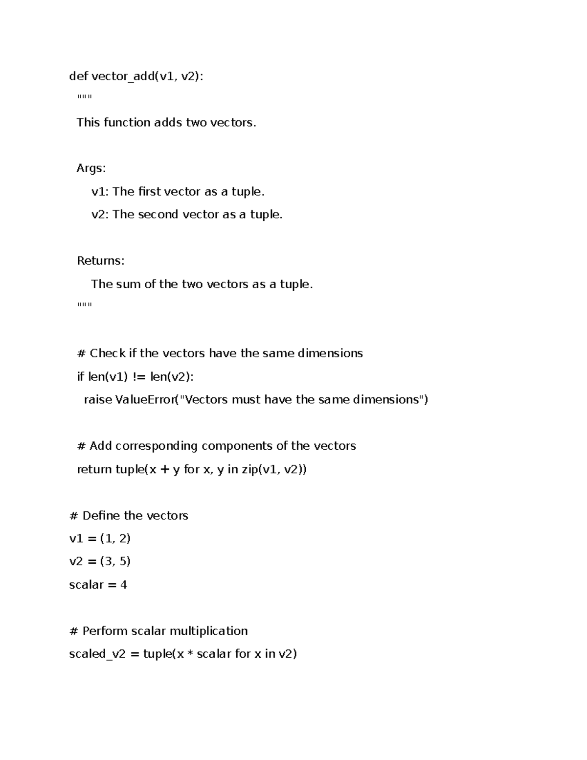 vector coding for linear algebra with computer application - def vector ...