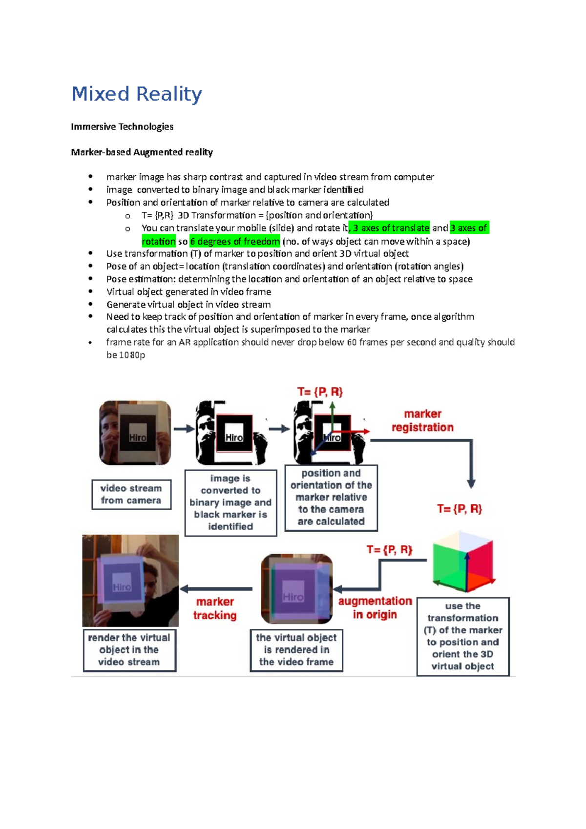 Advanced Topics - Mixed Reality and Microservices - Mixed Reality Immersive Technologies - Studocu