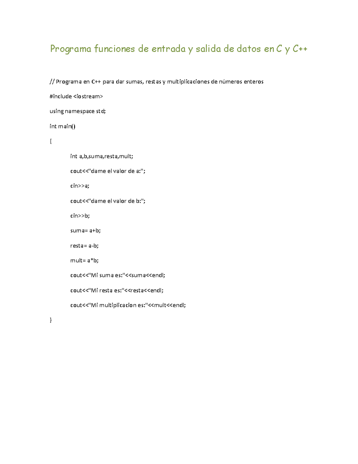 Funciones de entrada y salida de datos en C y C++ - Fundamentos De ...
