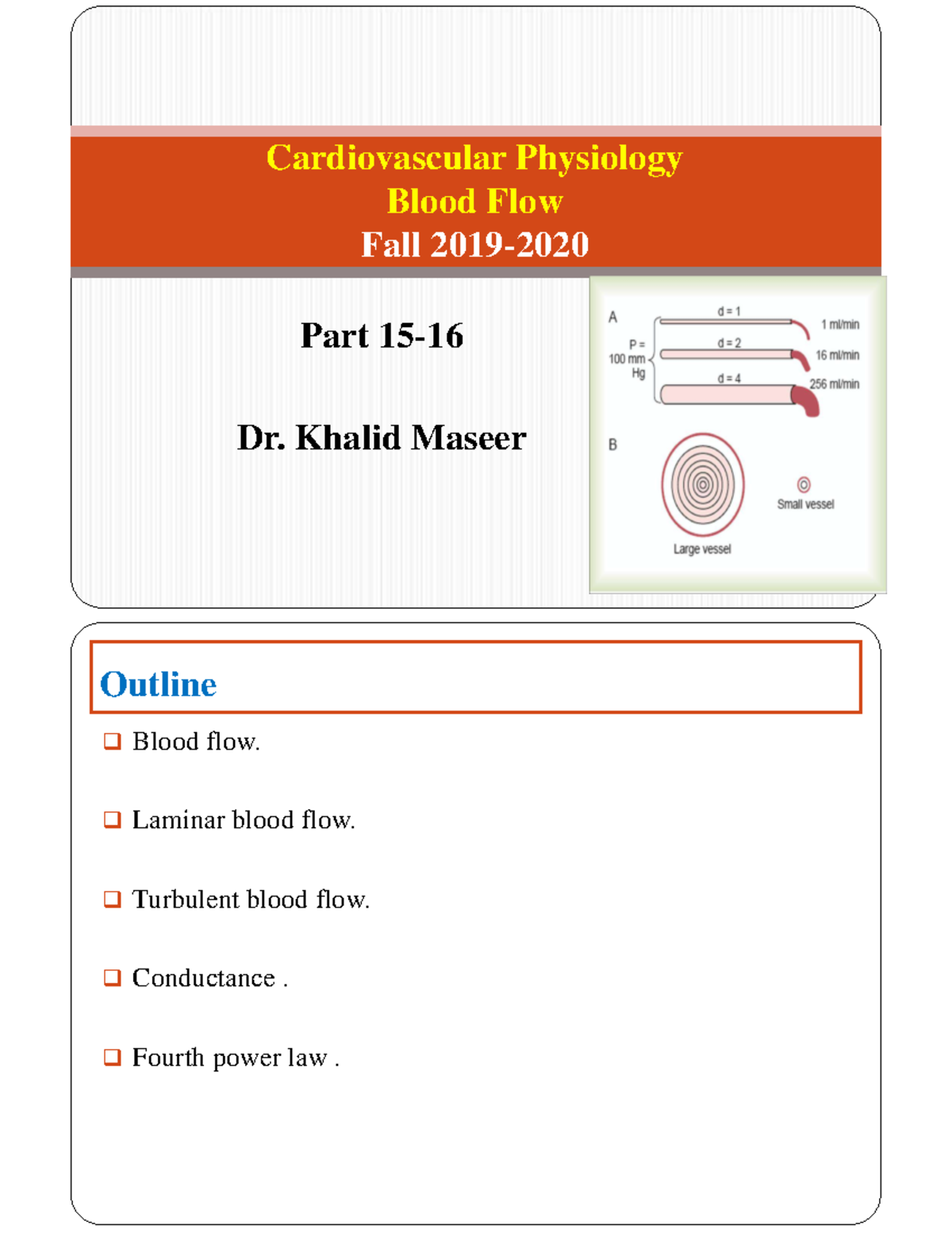 Cardiovascular Physiology Blood Flow - Cardiovascular Physiology Blood ...