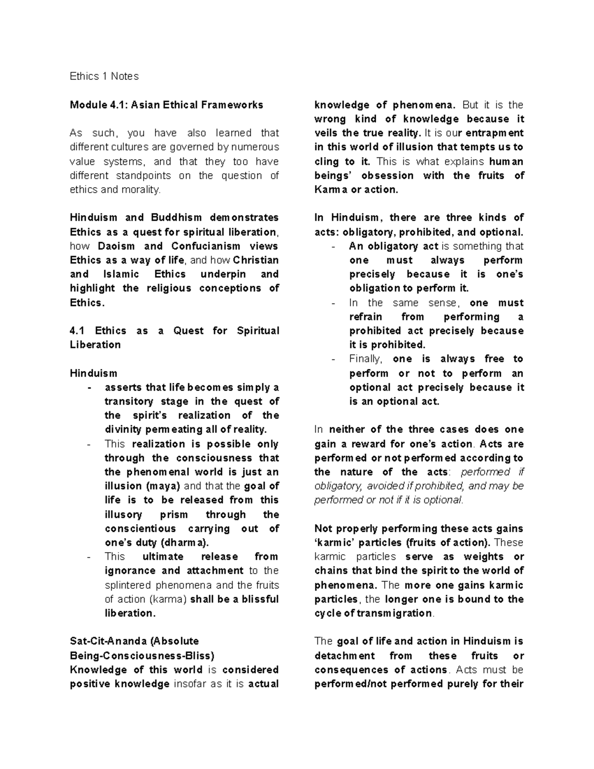 Ethics 1 Module 4.1: Asian Ethical Frameworks - Ethics 1 Notes Module 4 ...