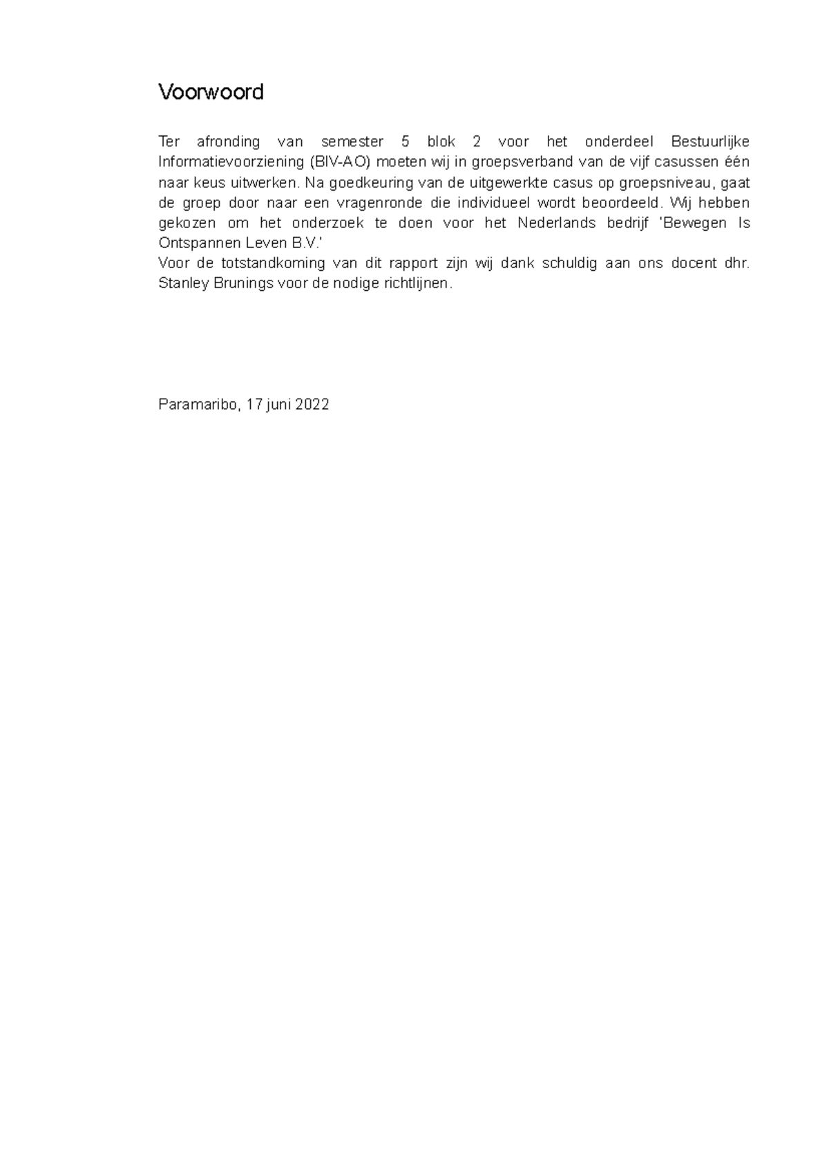 Final AO verslag - Voorwoord Ter afronding van semester 5 blok 2 voor ...