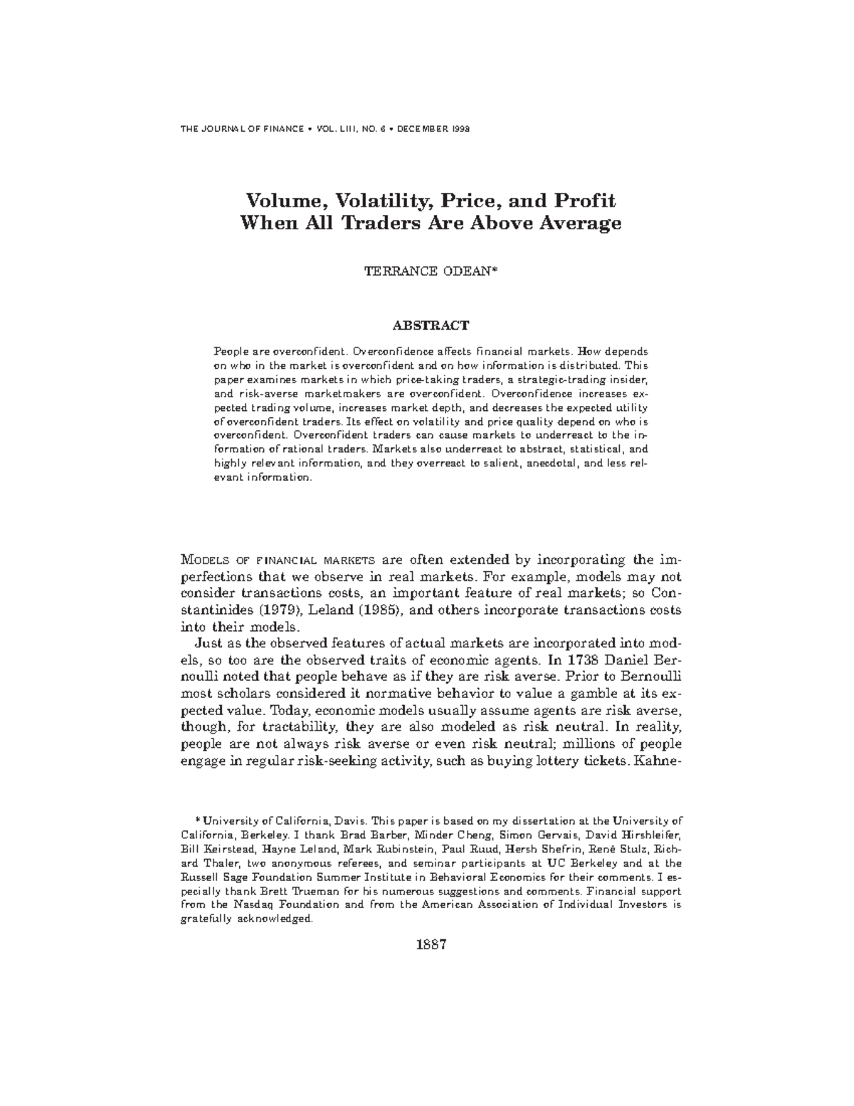 Vvpp - Hi this is real world corporate experience - Volume, Volatility ...