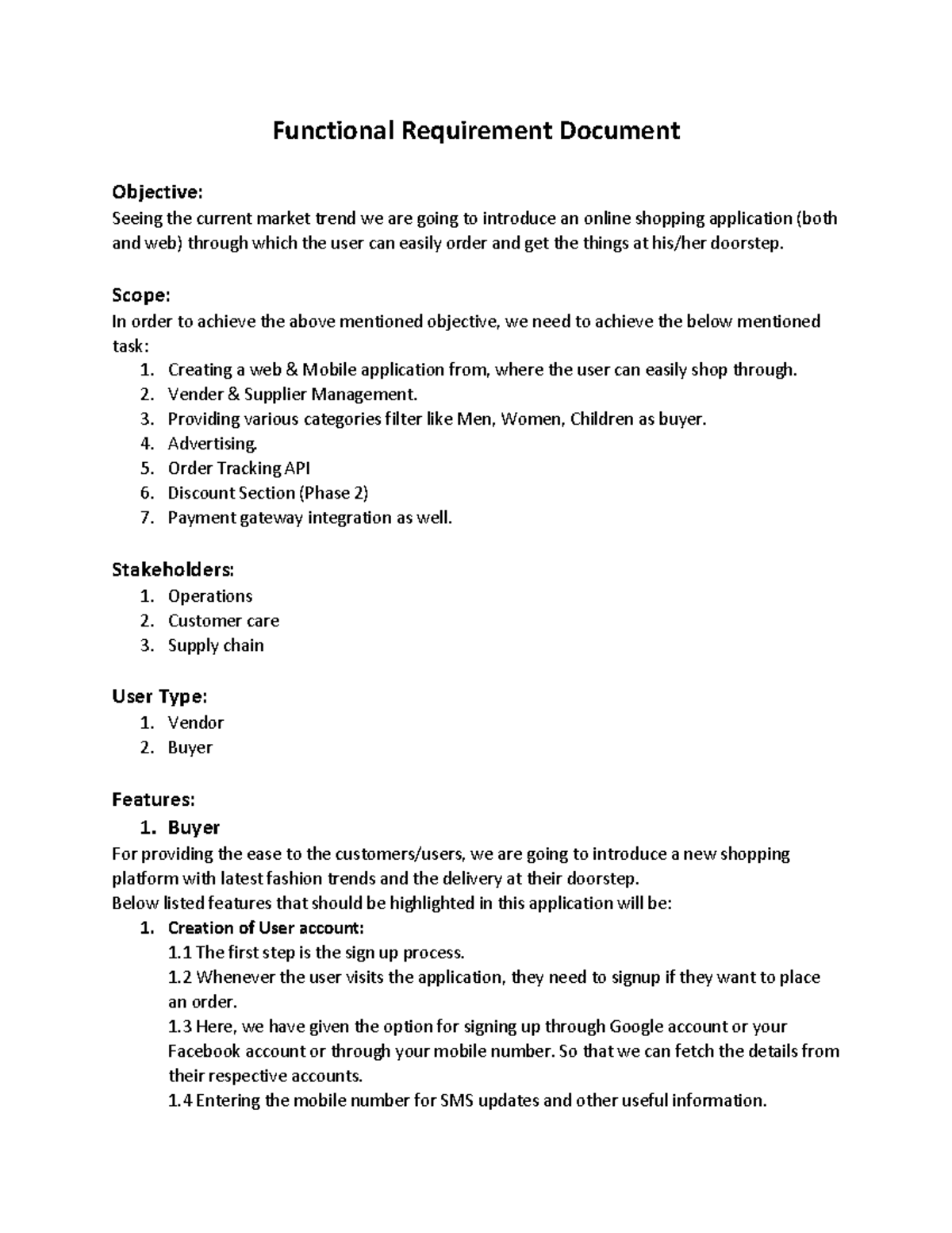 E.Com FRD - Document Consist of Major functionality of Ecom Industry ...