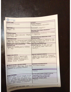 Drug card set 7 Pharmacology Carrington College - NUR120 - Studocu