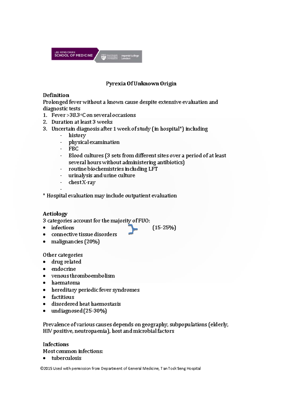 Pyrexia of Unknown Origin - PDF - Pyrexia Of Unknown Origin Definition ...