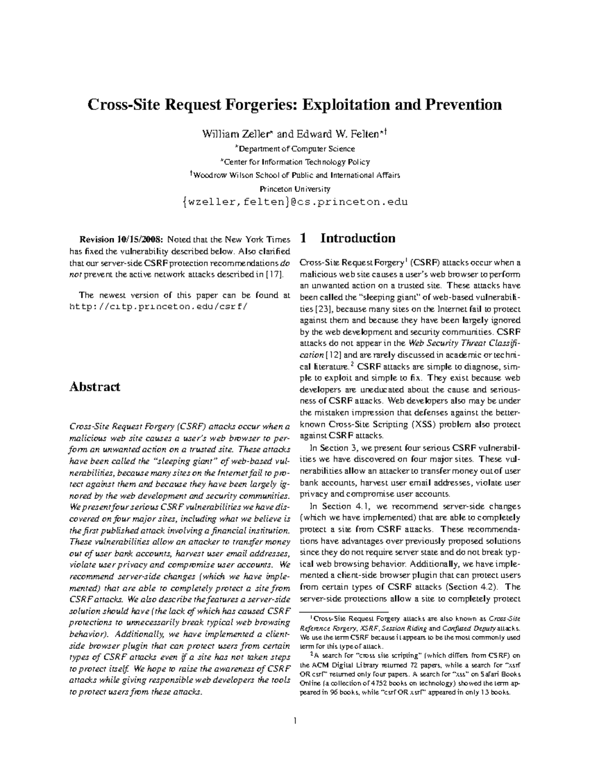 Cross-Site Request Forgeries Exploitation and Prevention overview ...