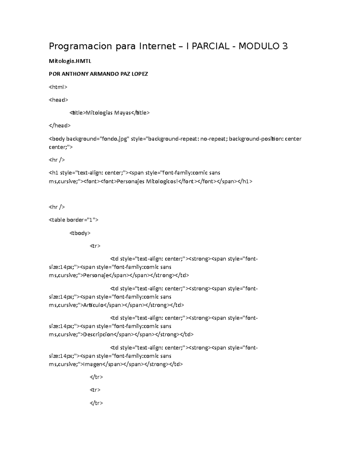 Programacion para Internet