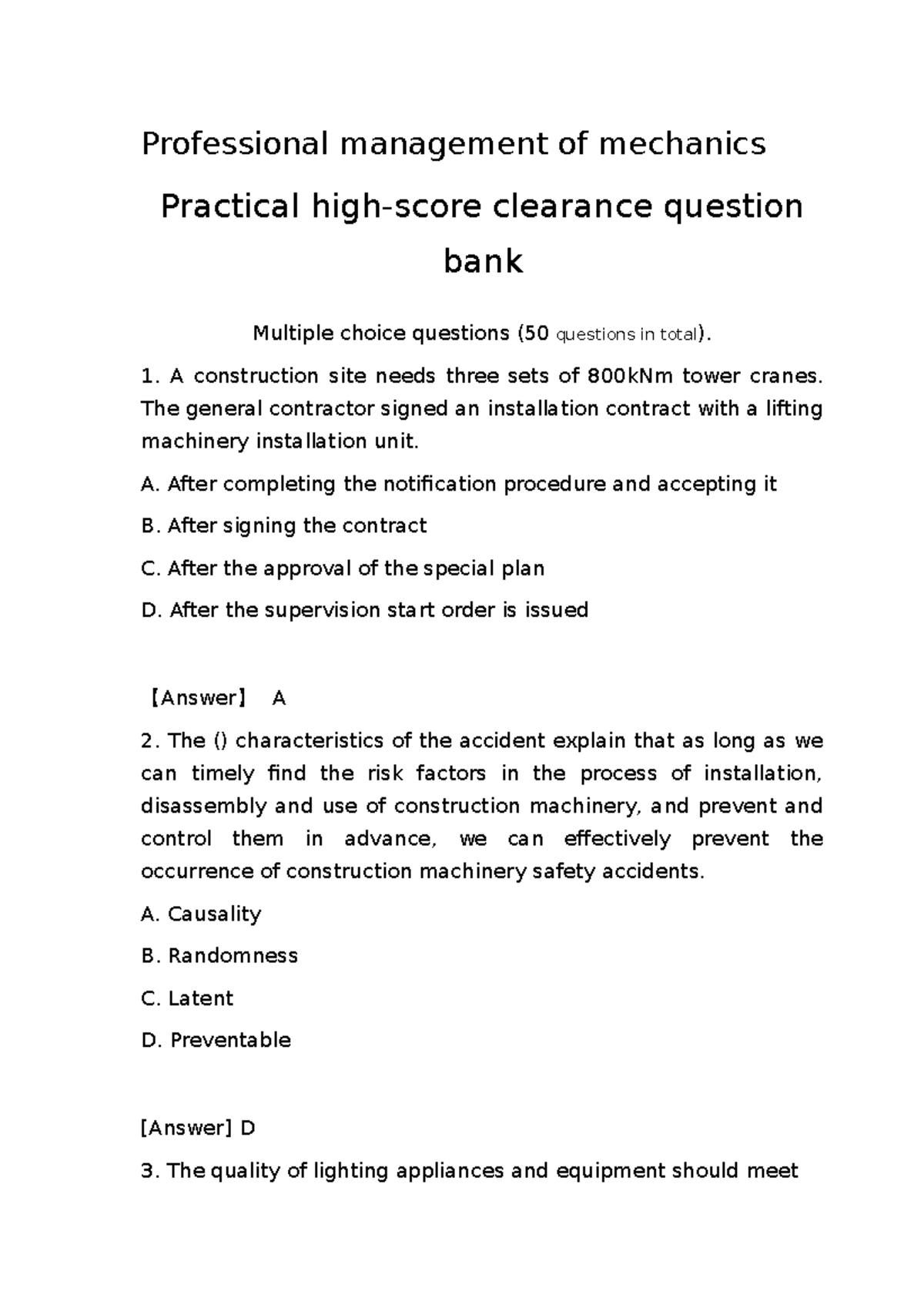 Professional management of mechanics - Professional management of ...