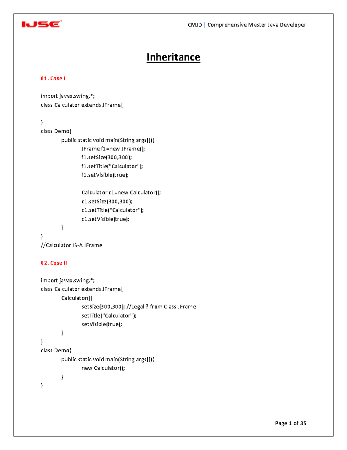 CMJD Class Note 03 - Object Oriented Programming - software project ...