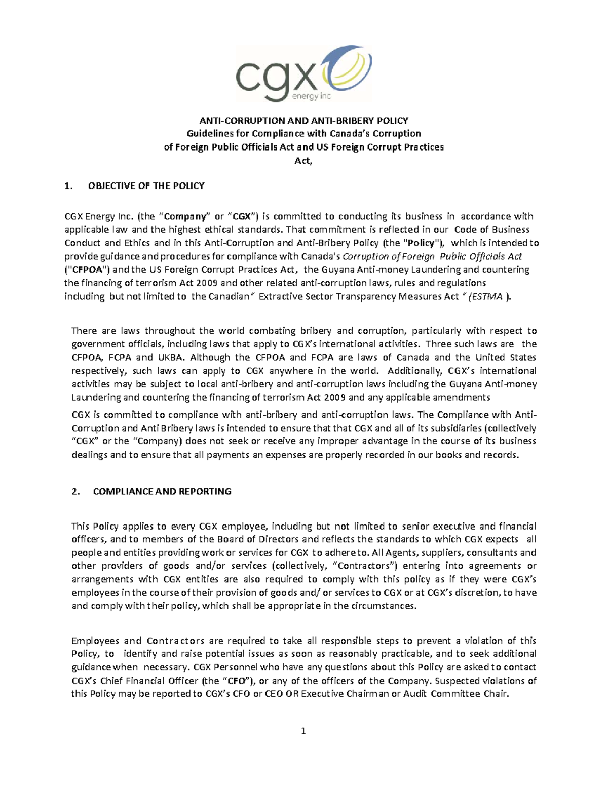 Anti Corruption and Anti Bribery Policy - ANTI‐CORRUPTION AND ANTI ...