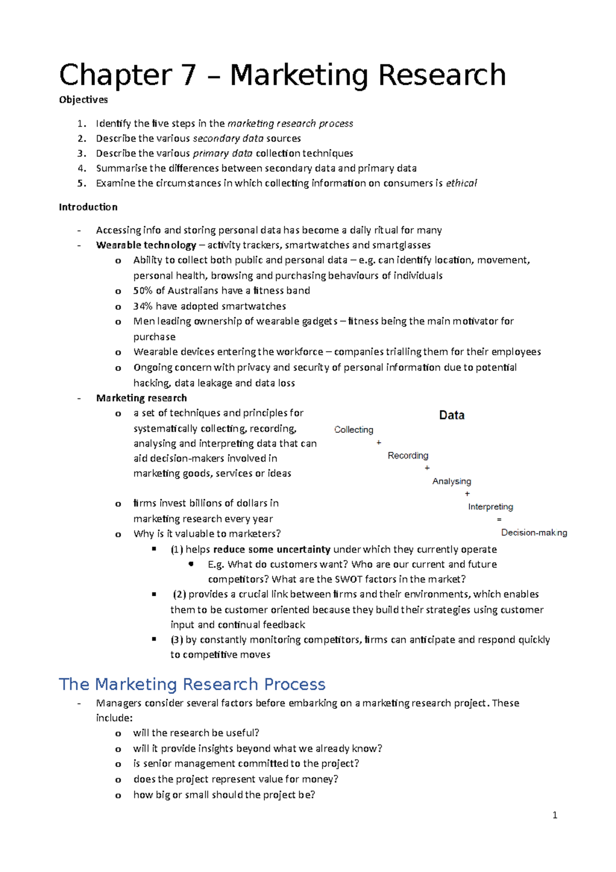 Wk4 Ch7 notes - Marketing Research - Chapter 7 – Marketing Research ...