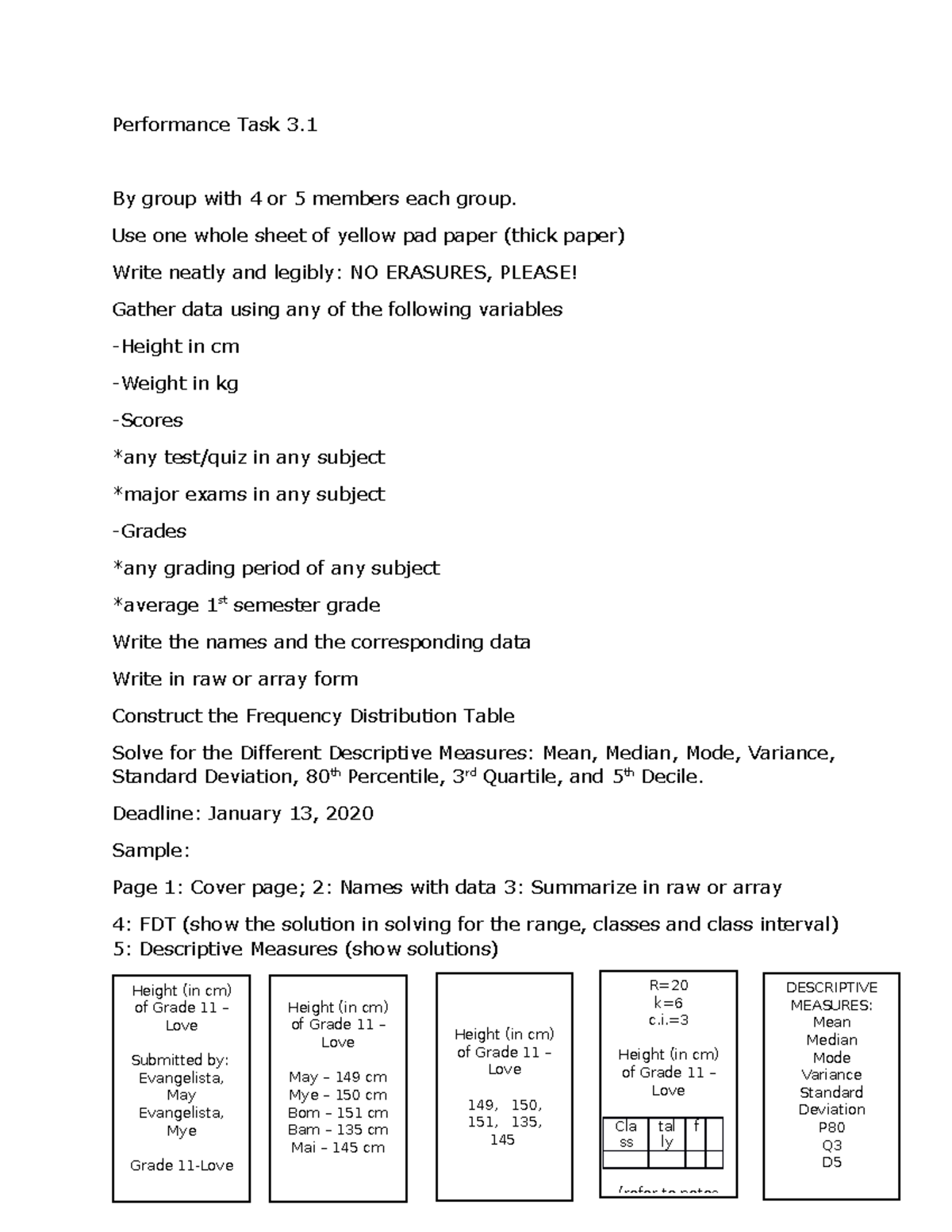 Performance task 3 - GENMATH - Performance Task 3. By group with 4 or 5 ...