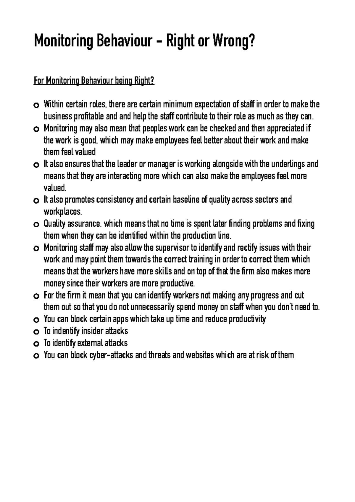 Monitoring behavoir right or wrong - Monitoring Behaviour - Right or ...