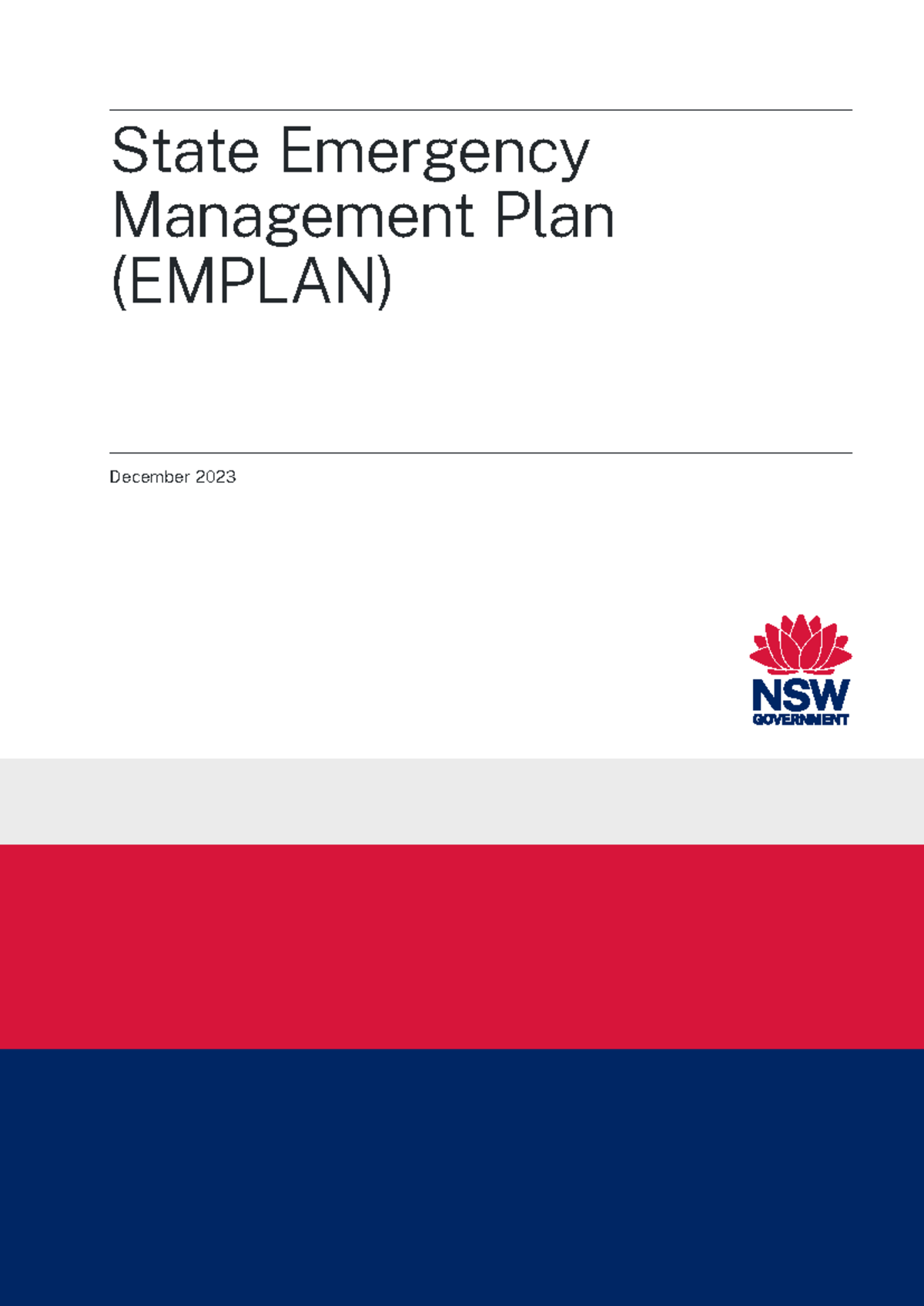 State Emergency Management Plan 2023 - The plan is maintained by ...