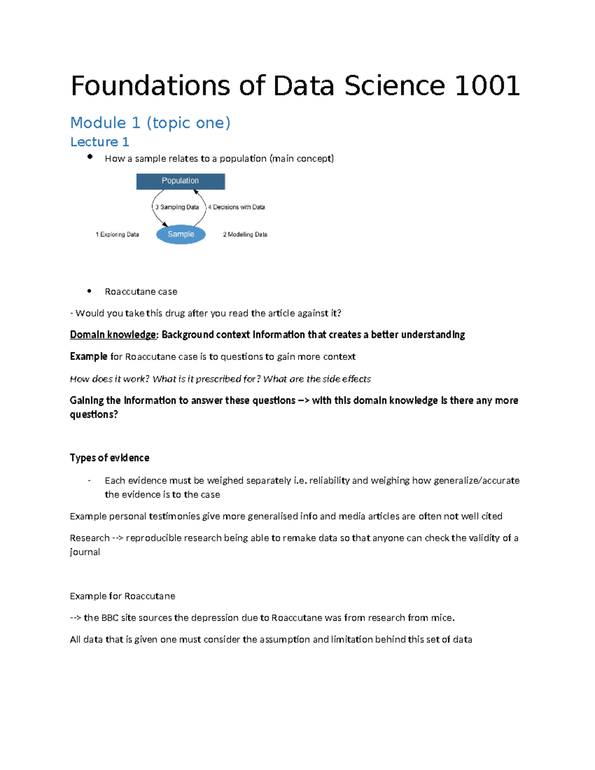 Data Science 1001 - Foundations of Data Science 1001 Module 1 (topic ...