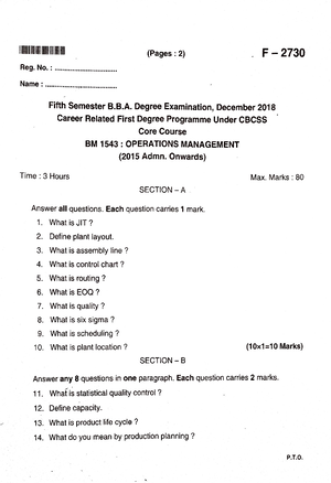 BBA 1 Principles of Management 1 - BBA I Year Subject – Principles of ...