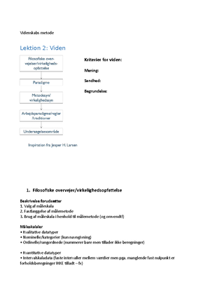 1. foreslæsning overblik - Videnskabelig metode og statistik ...