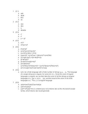 CISC 303 #8 - Automata theory Homwork #8 - What language (a subset of {a,b} ∗ ) is generated by ...