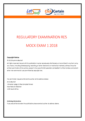 RE1 EXAM PRACTICE - Key Individual Regulatory Exam Workshop Material ...