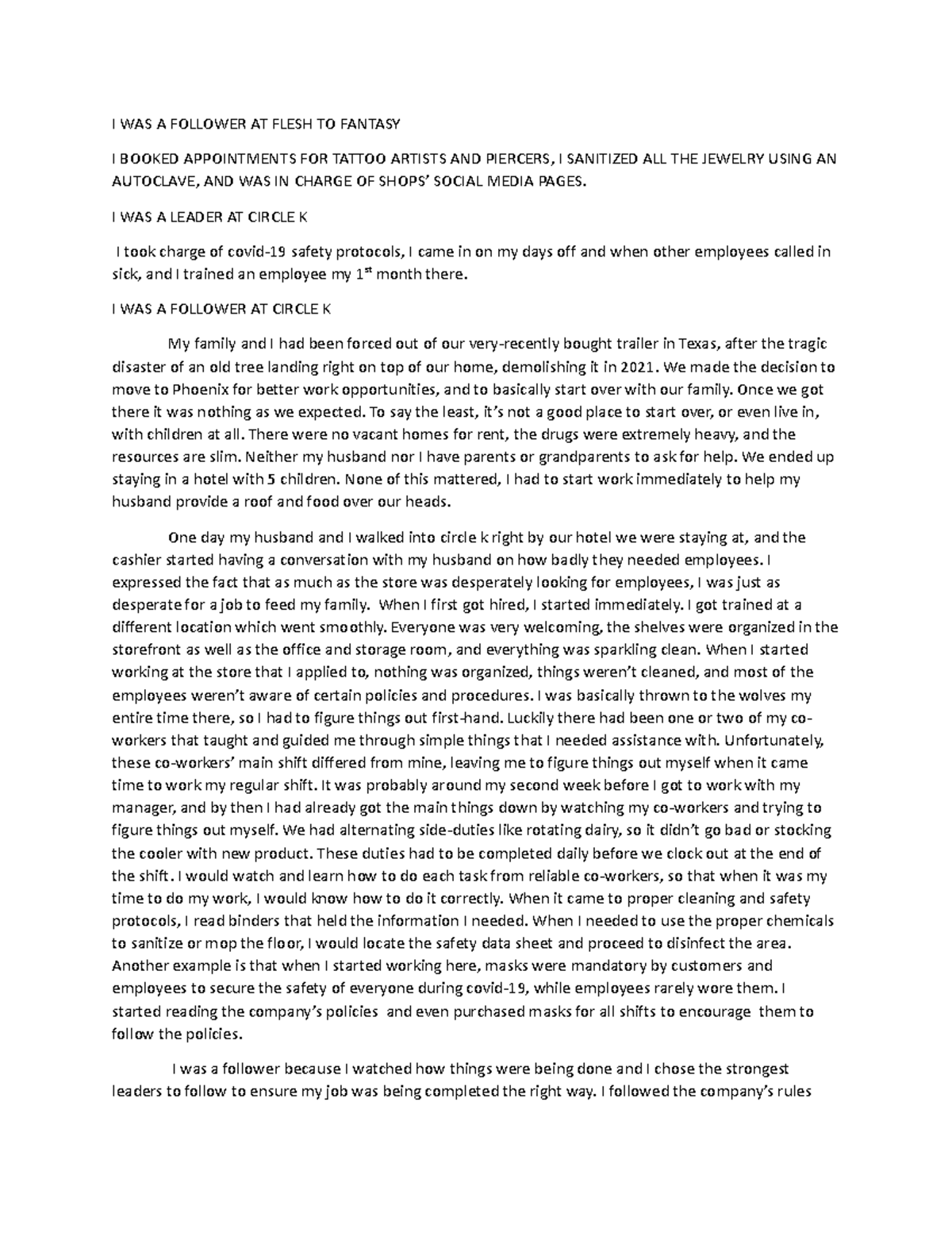 Module 2 Discussion-Follower @ Circle K - I WAS A FOLLOWER AT FLESH TO ...
