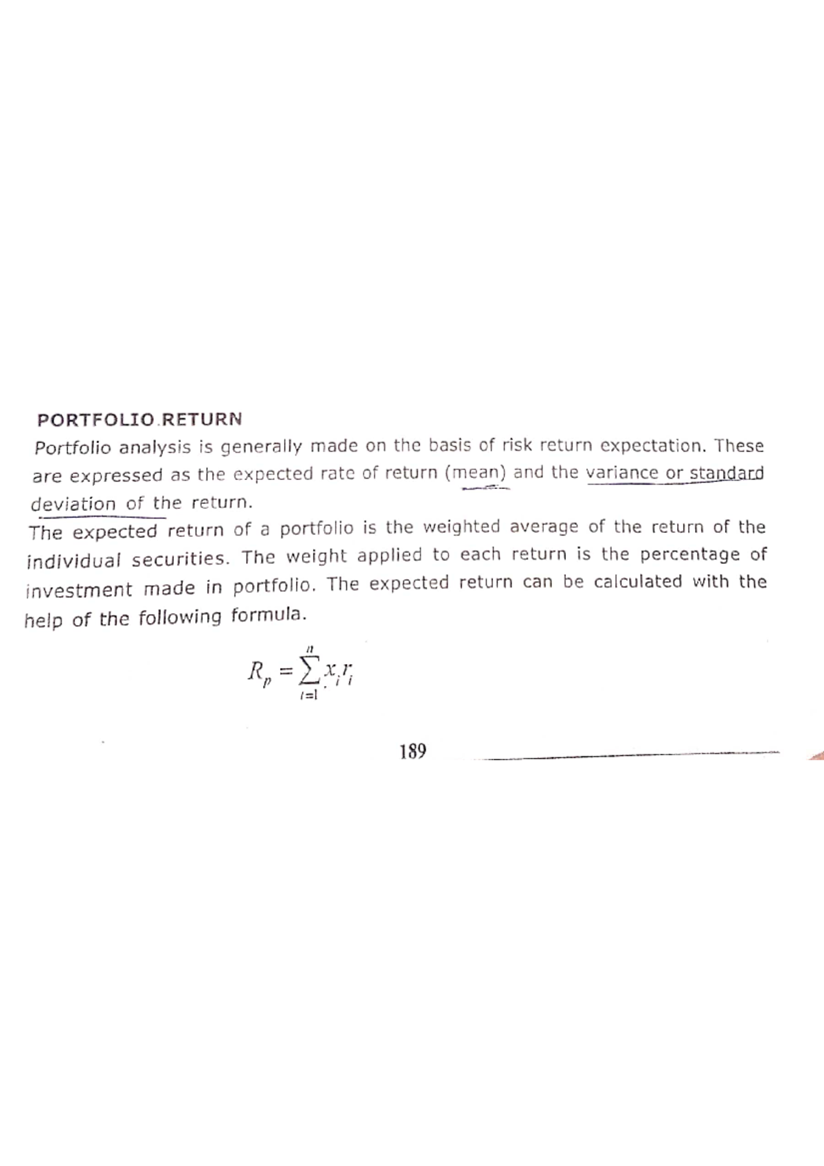 Portfolio return - calculation of return- based on portfolio analysis-b ...