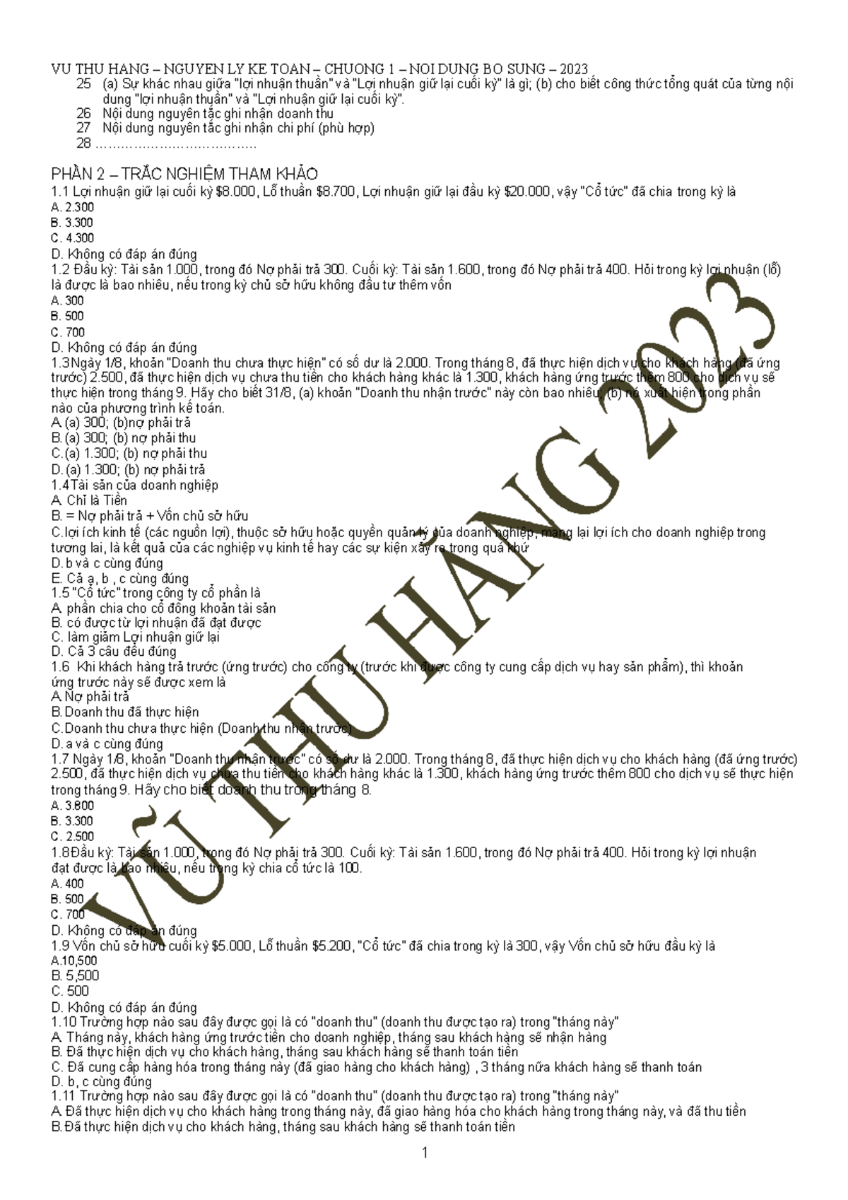 C1+2+3 NLKT - ktra lần 1_VTH_ - VU THU HANG – NGUYEN LY KE TOAN – CHUONG 1 – NOI DUNG BO SUNG ...