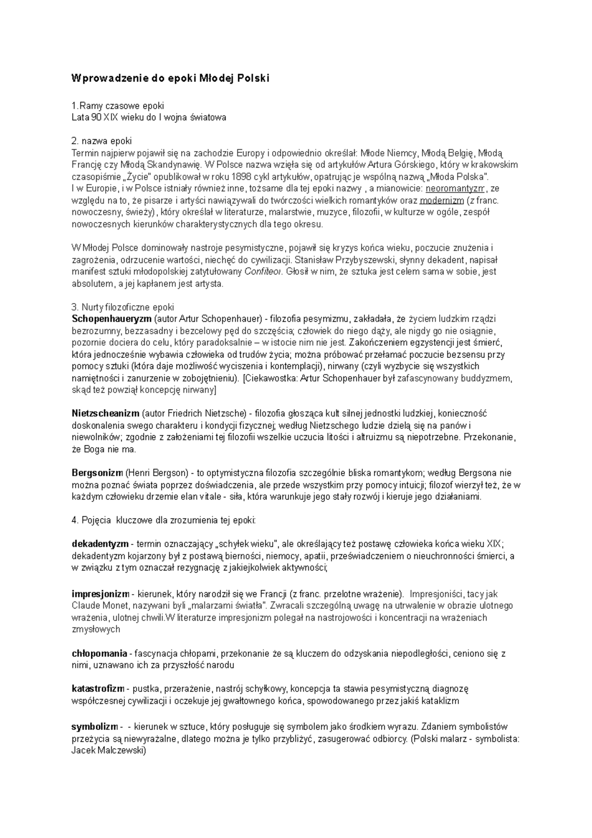 Wprowadzenie do epoki Młodej Polski - Wprowadzenie do epoki Młodej ...