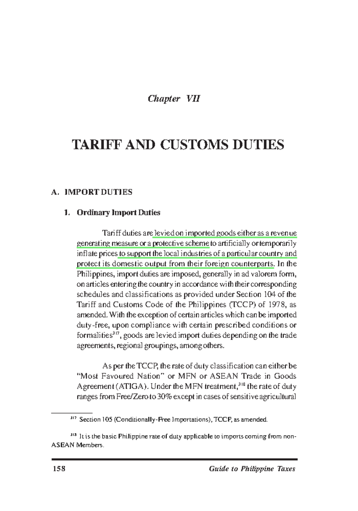 Tariff and Cust - EO 22 Chapter VII TARIFF AND CUSTOMS DUTIES A. IMPORT ...