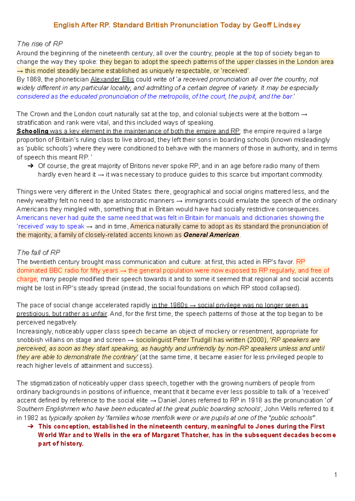 English After RP. Standard British Pronunciation Today by Geoff Lindsey ...