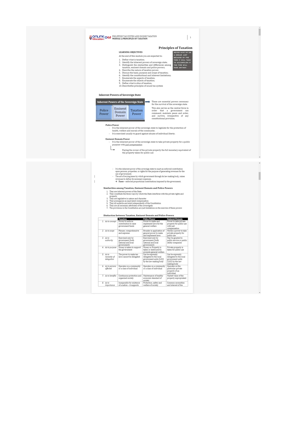 Philippine Tax System and Income Taxation Module 2 - *£ OOLin€ ncd ...