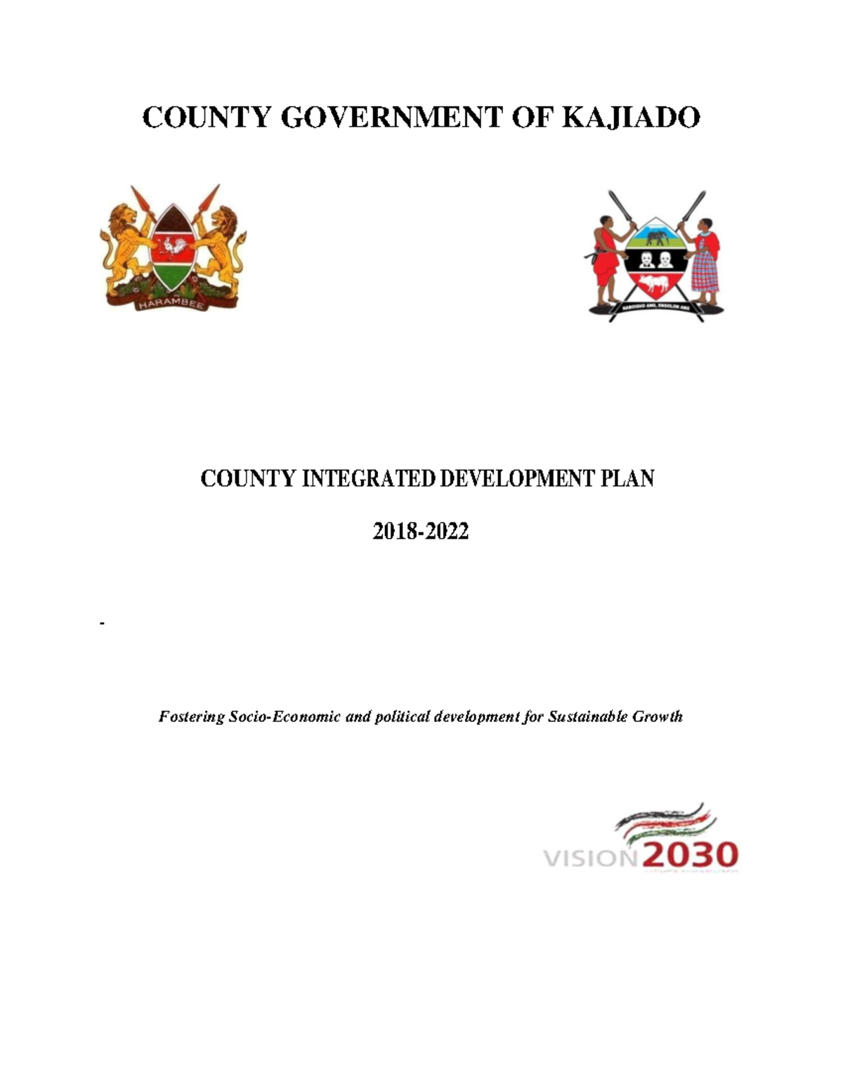 Kajiado County Integrated Development Plan 2018-2022 - COUNTY ...