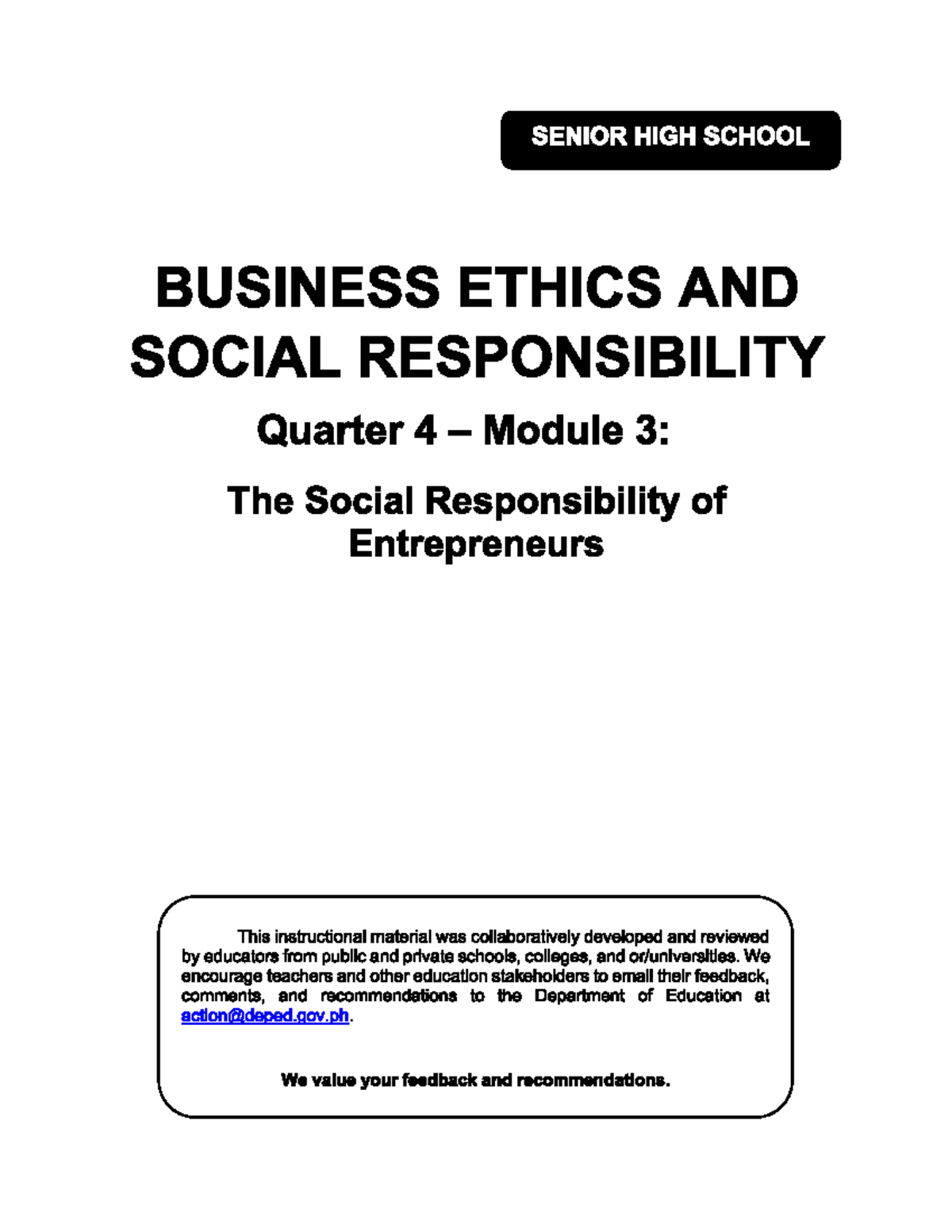 Business-Ethics-Q4W3Module 3 - Science, Technology, Engineering and ...