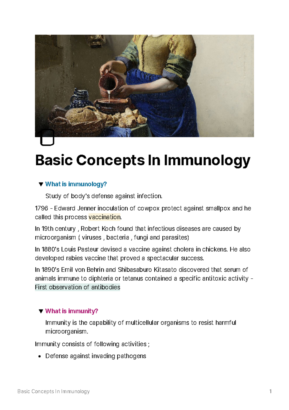 Basic Concepts In Immunology - ԆԎԐԍ - Edward Jenner inoculation of ...