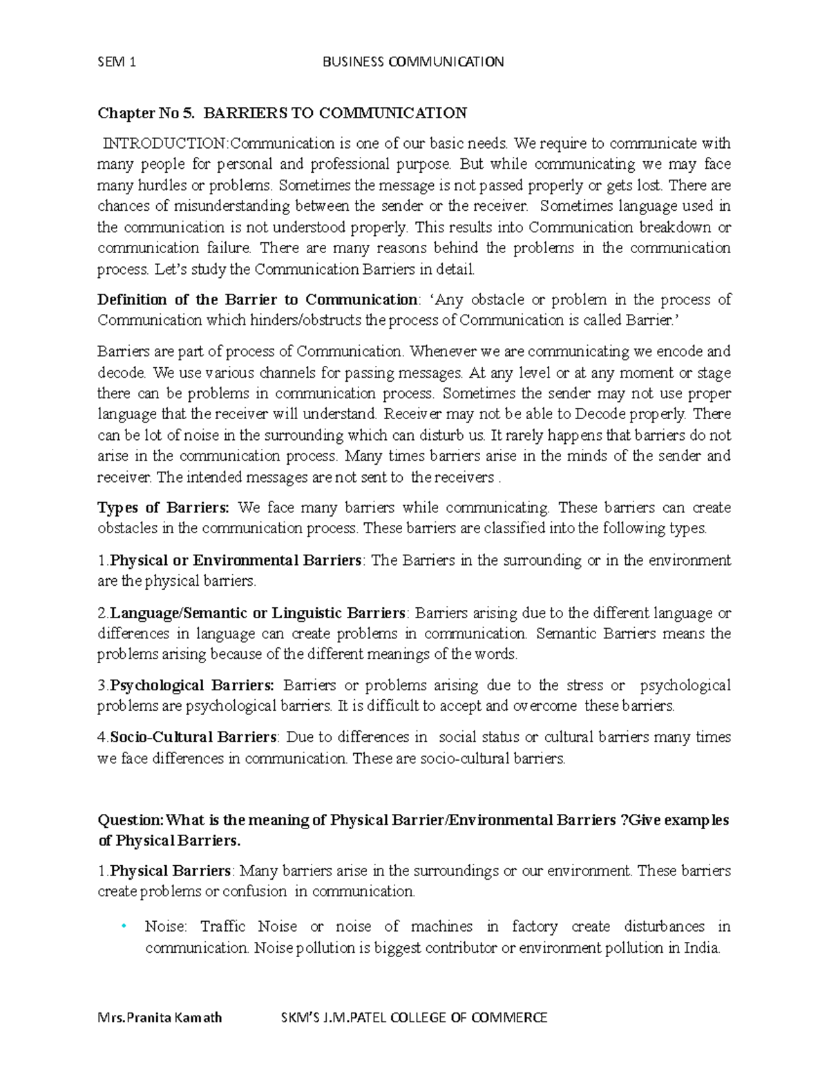 Barriers%20TO%20 Communication-SEM%201 - Chapter No 5. BARRIERS TO ...
